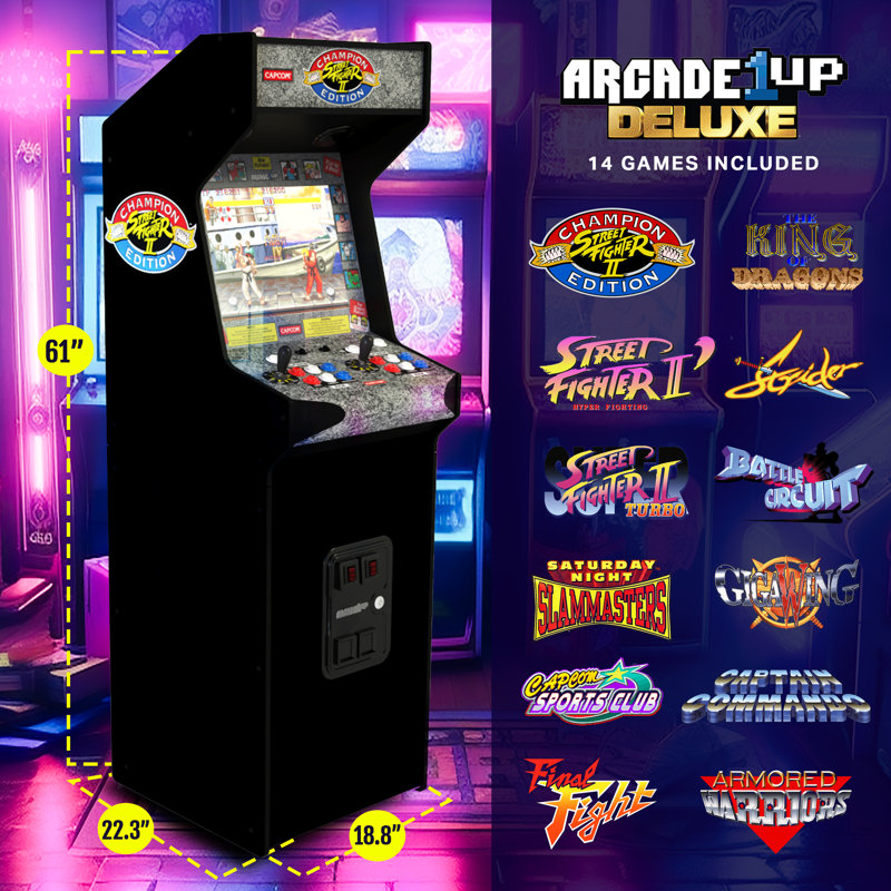 Arcade 1Up Arcade1Up Street Fighter II CE HS-5 Deluxe 5ft Stand-Up Cabinet Arcade Machine ...